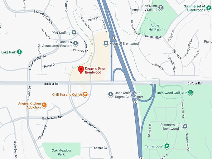 16. digger's diner brentwood map