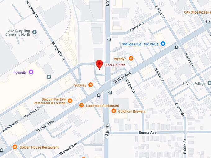 16. diner on 55th map