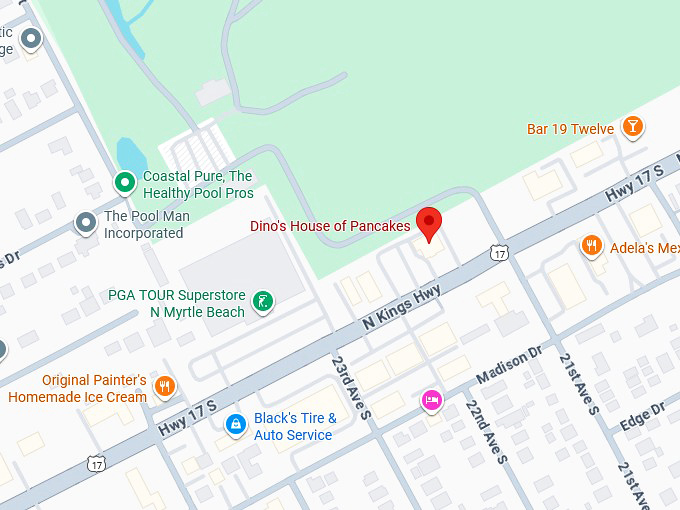 16. dino's house of pancakes map