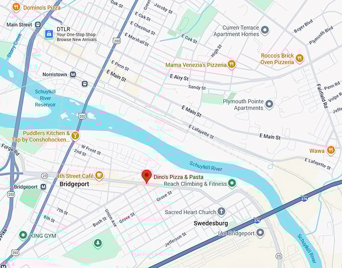 16. dino's pizza & pasta map