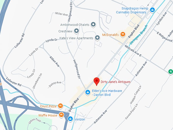 16. dirty jane's antique co map