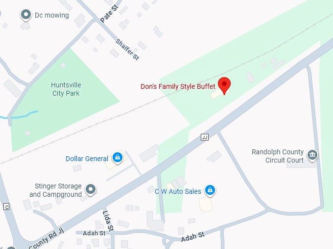 16. don's family style buffet map