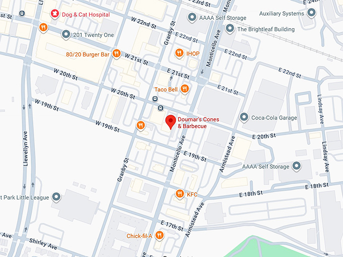 16. doumar's cones & barbecue map