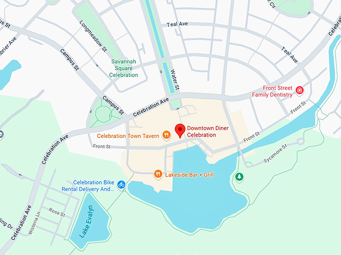 16. downtown diner celebration map