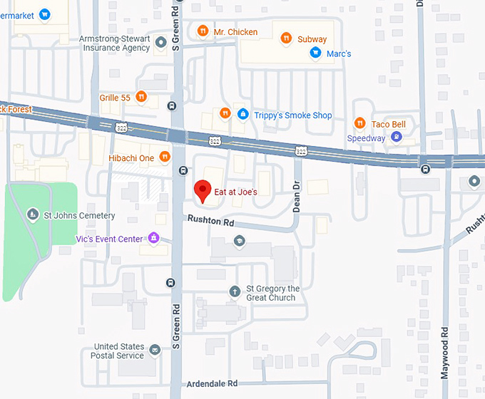 16. eat at joe's map