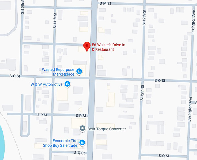 16. ed walker's drive in & restaurant map