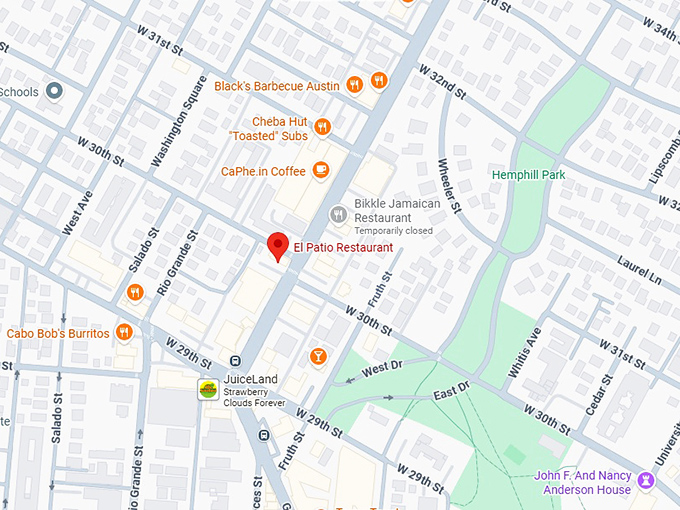 16. el patio restaurant map