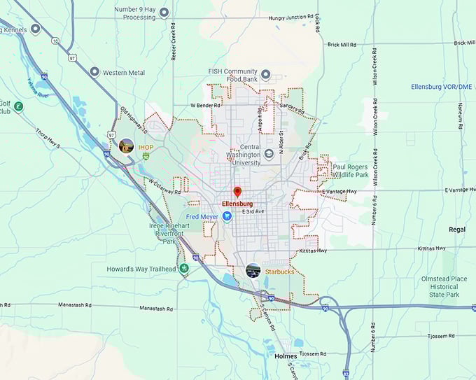 16. ellensburg map