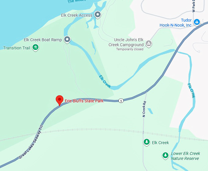 16. erie bluffs state park map