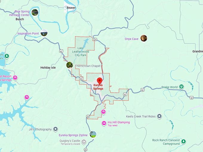 16. eureka springs map