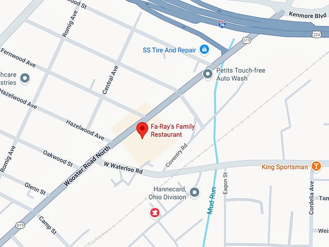 16. fa ray's family restaurant map