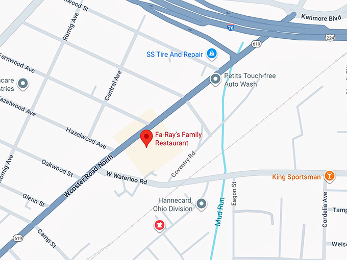 16. fa ray's family restaurant map