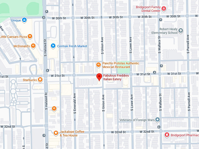 16. fabulous freddies italian eatery map