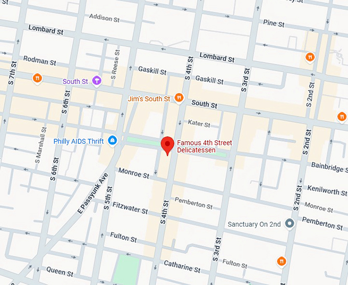 16. famous 4th street delicatessen map