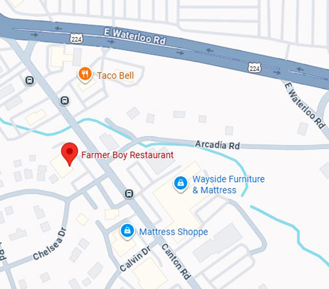 16. farmer boy restaurant (1324 canton rd) map