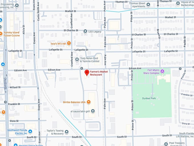 farmer's market restaurant map