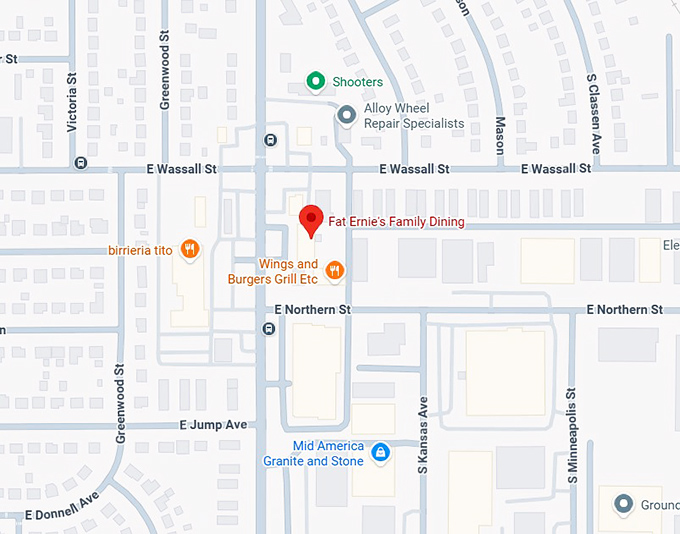 16. fat ernie's family dining map