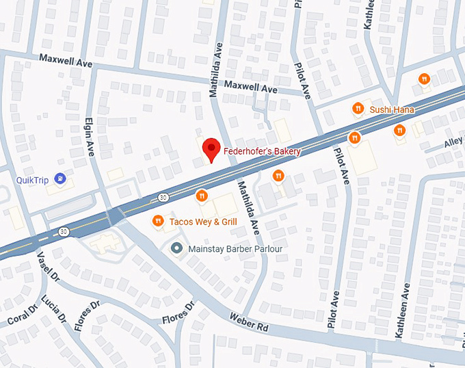 16. federhofer's bakery map