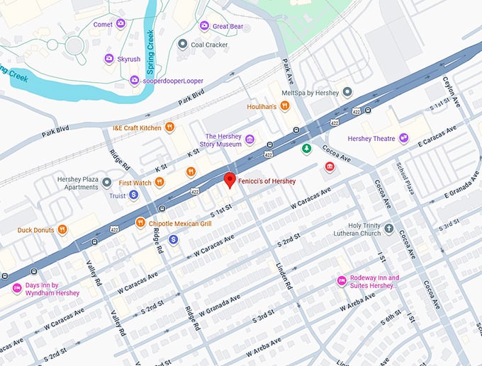 16. fenicci's of hershey map