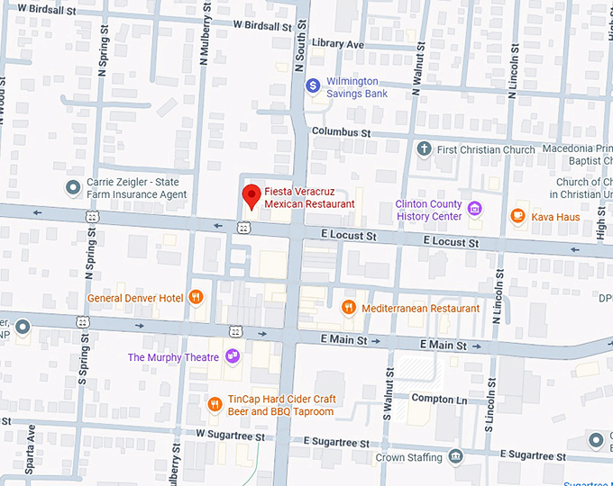 fiesta veracruz mexican restaurant map