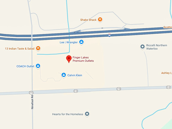 16. finger lakes premium outlets map