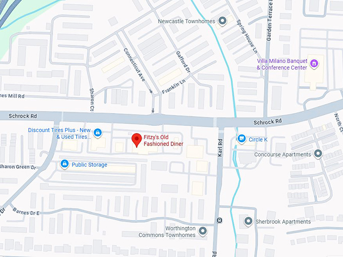 16. fitzy's old fashioned diner map