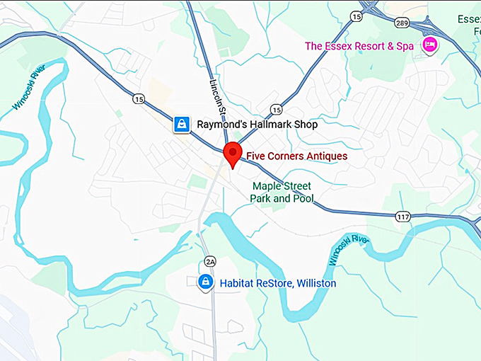 five corners antiques map