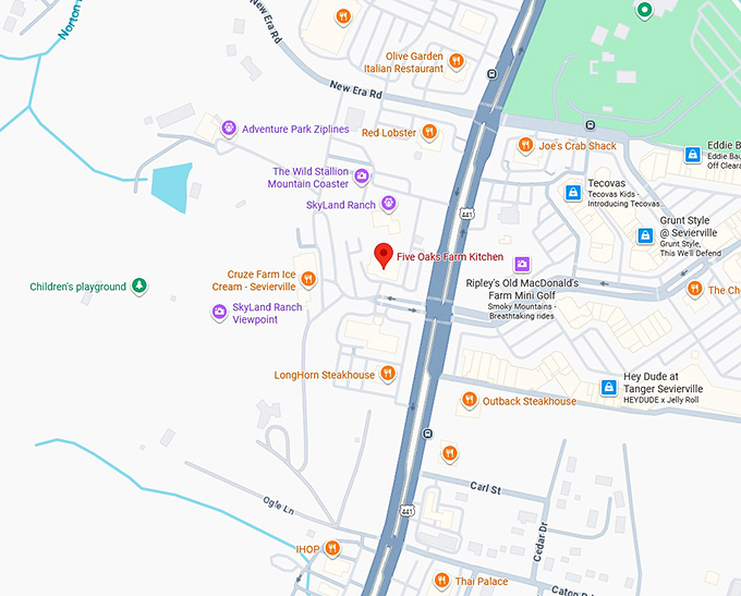 16. five oaks farm kitchen map