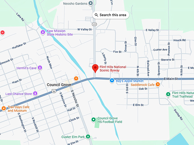 16. flint hills national scenic byway map