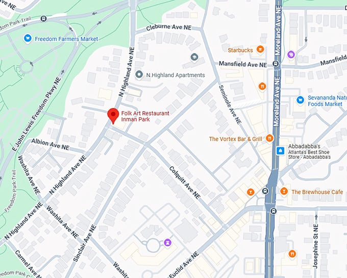 16. folk art restaurant inman park map