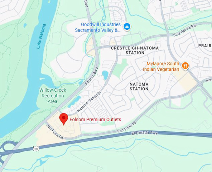 16. folsom premium outlets map