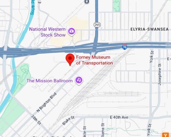 forney museum of transportation map