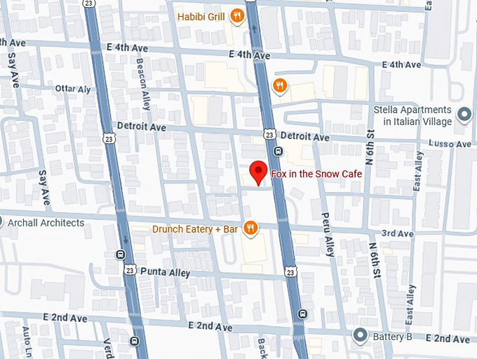 16. fox in the snow cafe map