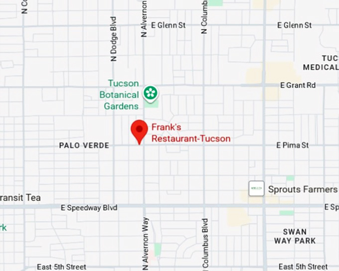 16. frank's restaurant tucson map