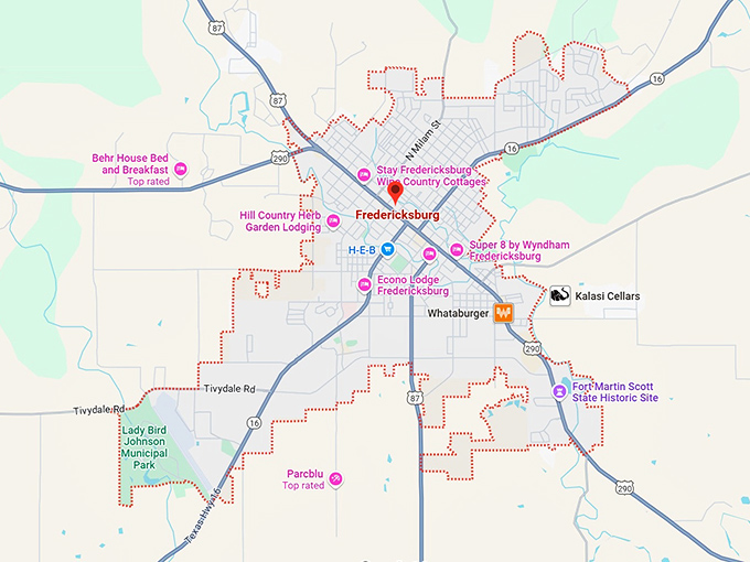 16. fredericksburg, tx map