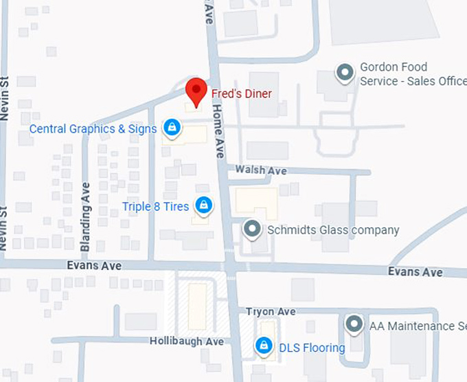 16. fred's diner map