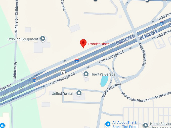 16. frontier diner map