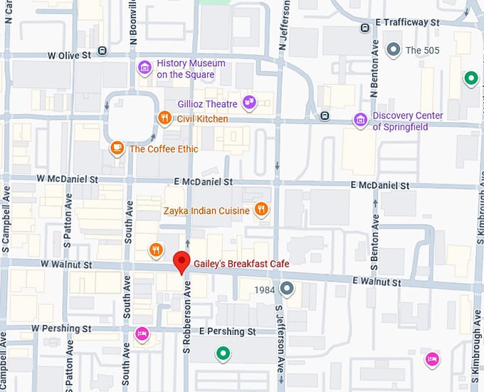 16. gailey's breakfast cafe map