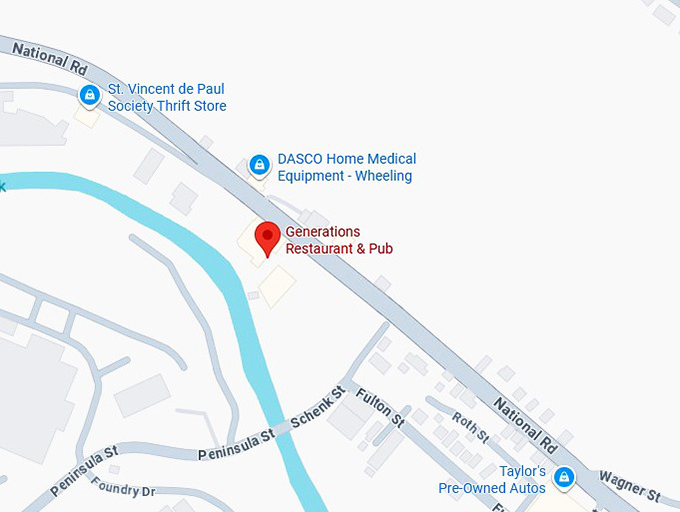 16. generations restaurant & pub map