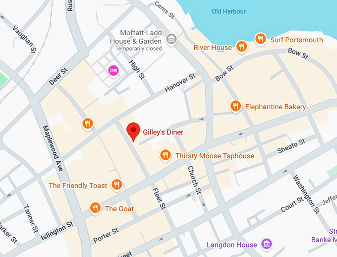 16. gilley’s diner map