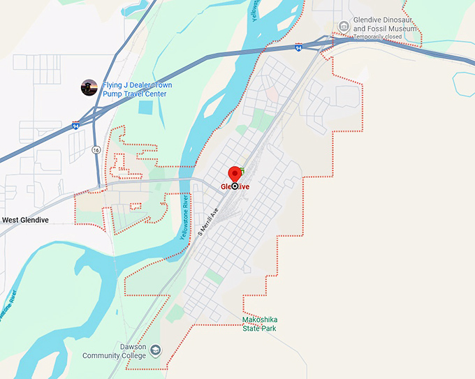 16. glendive map