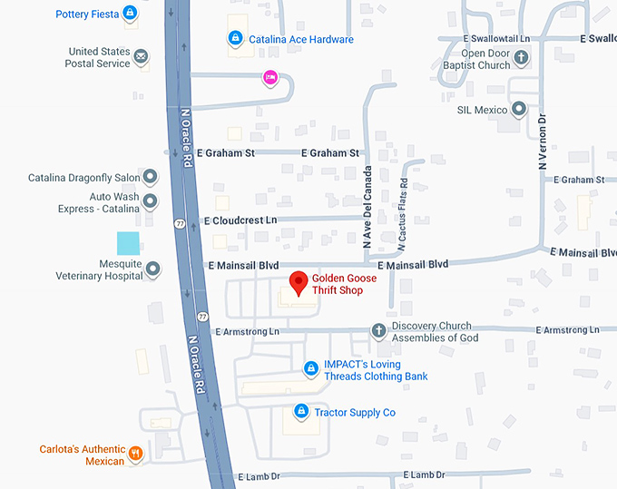 16. golden goose thrift shop map