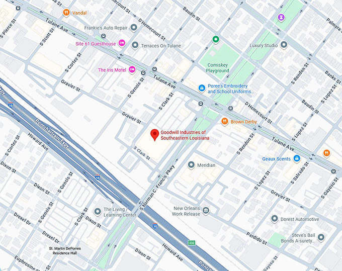 16. goodwill industries of southeastern louisiana (3400 tulane ave) map