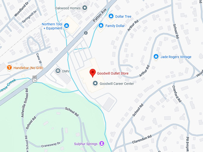 16. goodwill outlet store (1616 patton ave) map