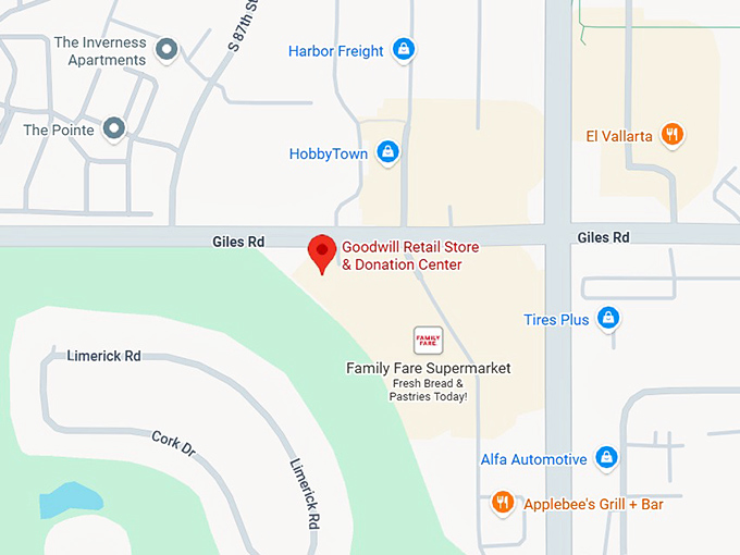 16. goodwill retail store & donation center (8507 giles rd) map