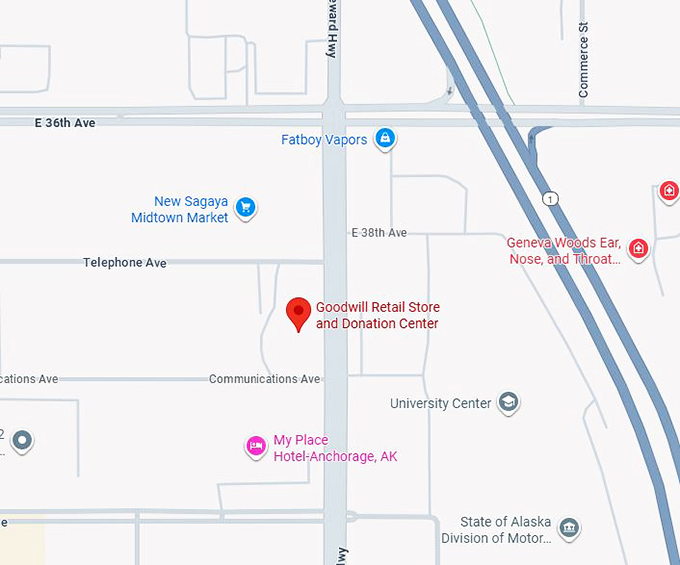 16. goodwill retail store and donation center (3838 old seward hwy) map