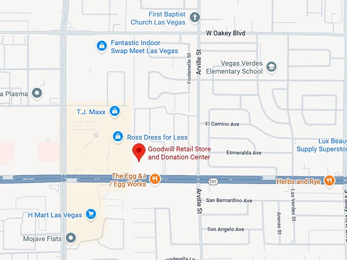 16. goodwill retail store and donation center (4580 w sahara ave) map