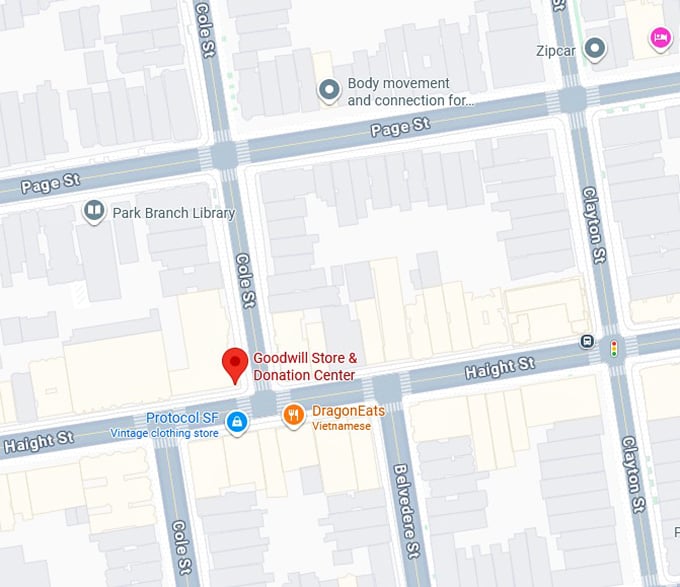 16. goodwill store & donation center (1700 haight st) map