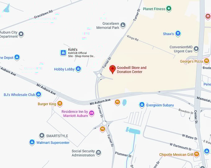 16. goodwill store and donation center (939 turner st) map