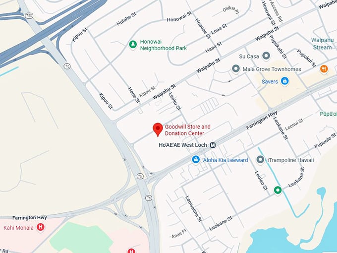 16. goodwill store and donation center (94 050 farrington hwy) map